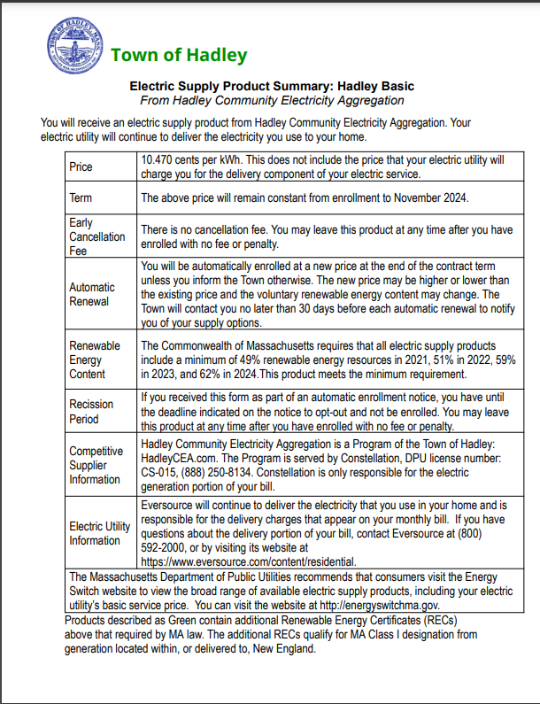 Resources – Hadley Community Electricity Aggregation